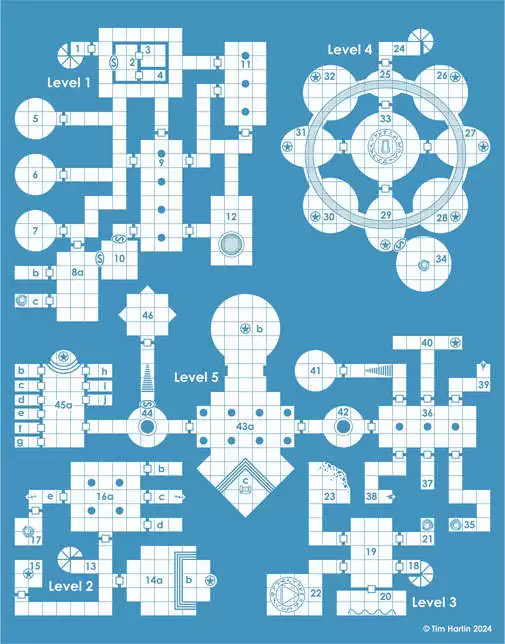 Old School Blue Map #122 - Paratime Design | Dungeon Maps | DriveThruRPG