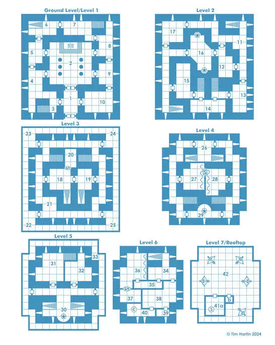 Old School Blue Map #123 - Paratime Design | Building Maps | DriveThruRPG