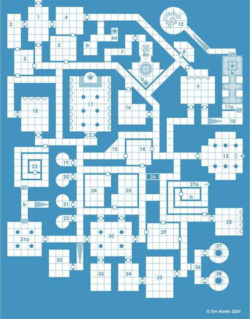 Old School Blue Map #129 - Paratime Design | Dungeon Maps | DriveThruRPG