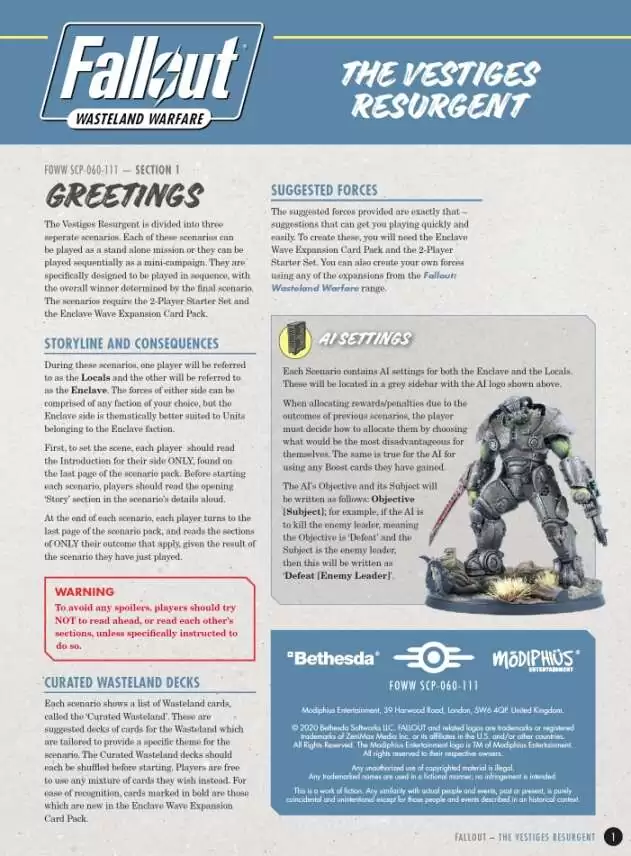 Fallout: Wasteland Warfare – The Vestiges Resurgent Part 2- PDF (FREE ...