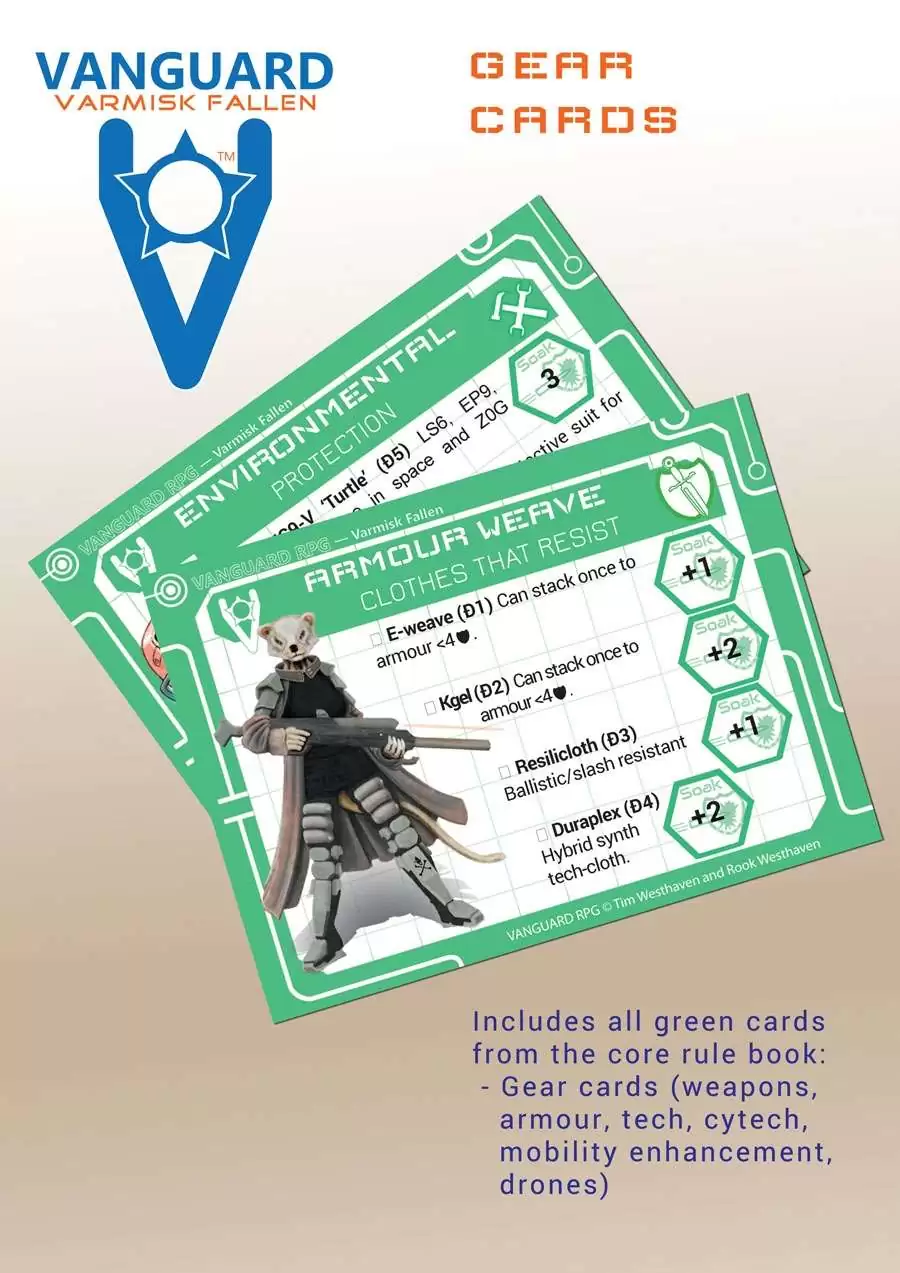 VANGUARD RPG Core Rule Book Gear Cards - Broken Tower | VANGUARD rpg ...