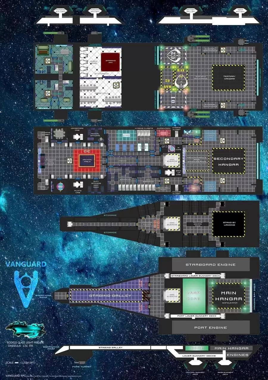 VANGUARD RPG - Dasseula light frigate battlemap - Broken Tower ...