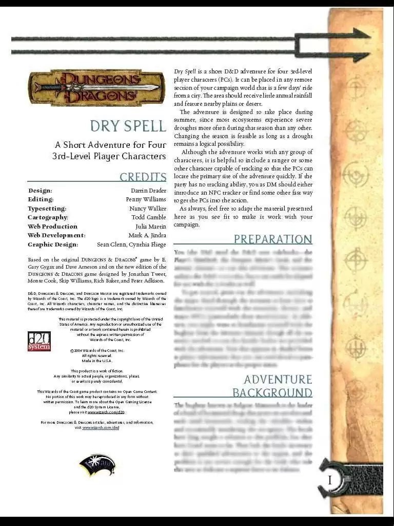Dry Spell (3.5) - Wizards of the Coast | DriveThruRPG