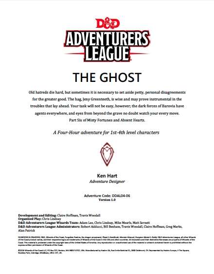 DDAL04‐06 The Ghost (5e) - Wizards of the Coast | Ravenloft | DriveThruRPG