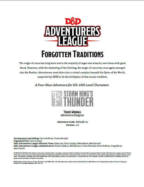DDAL05-11 Forgotten Traditions (5e) - Wizards of the Coast | DriveThruRPG