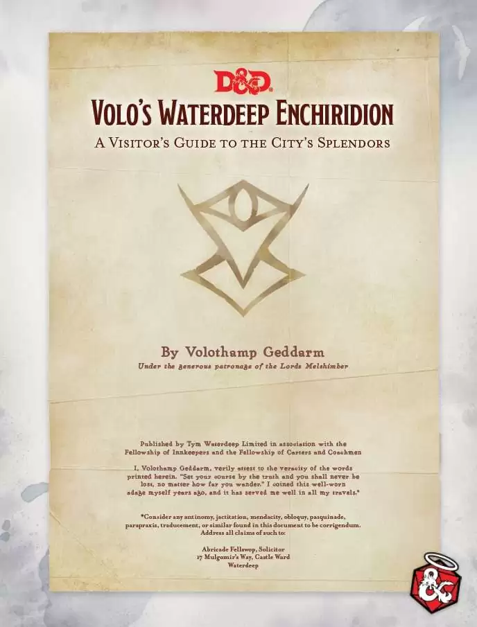 Volo’s Waterdeep Enchiridion (5e) - Wizards of the Coast | D&D 5th ...