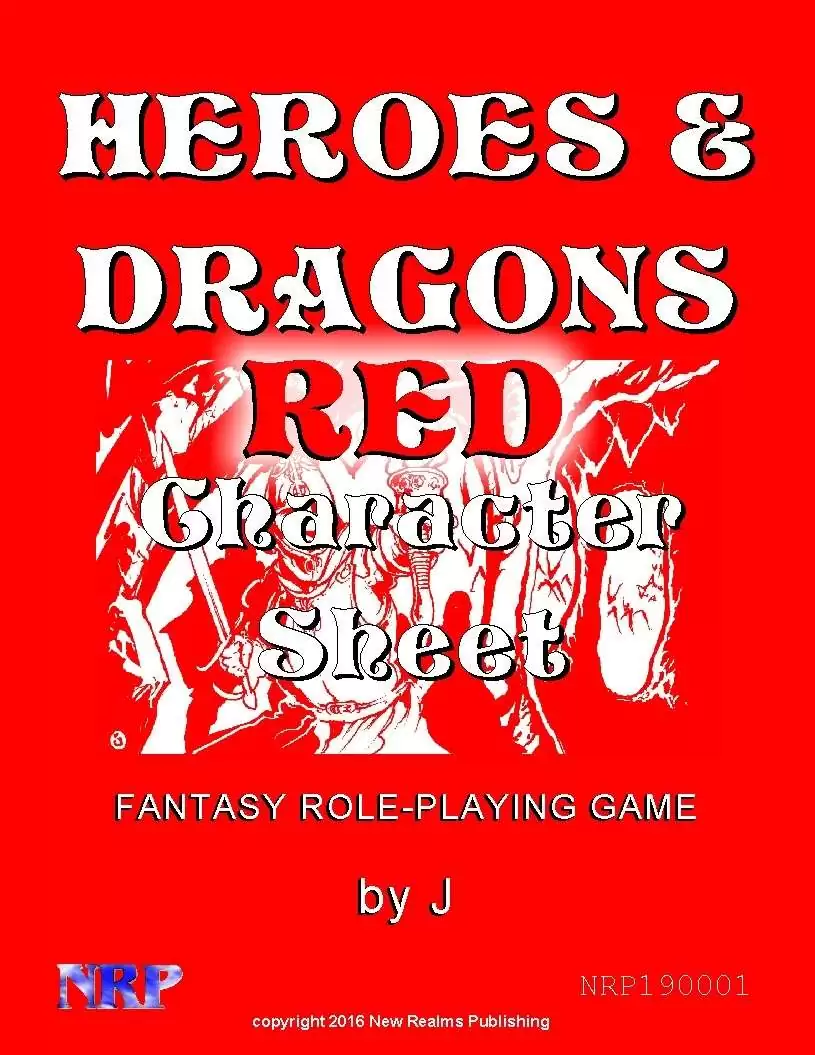 Heroes & Dragons Red Character Sheet - New Realms Publishing | DriveThruRPG