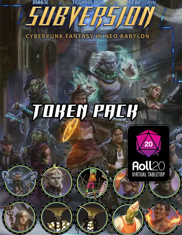 Subversion Token Set | Roll20 VTT - Fragging Unicorns Games | DriveThruRPG