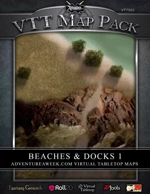 VTT MAP PACK: Beaches & Docks 1 - AAW Games | VTT Map Packs | DriveThruRPG