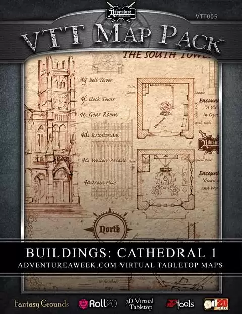 VTT MAP PACK: Cathedral 1 - AAW Games | VTT Map Packs | DriveThruRPG