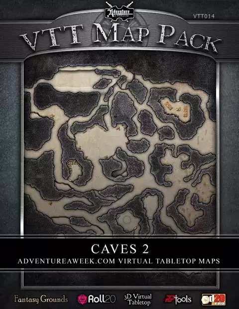 VTT MAP PACK: Caves 2 - AAW Games | VTT Map Packs | DriveThruRPG