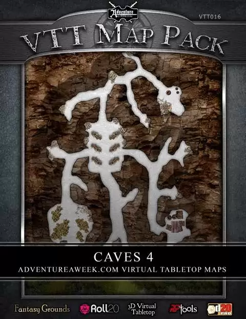 VTT MAP PACK: Caves 4 - AAW Games | VTT Map Packs | DriveThruRPG