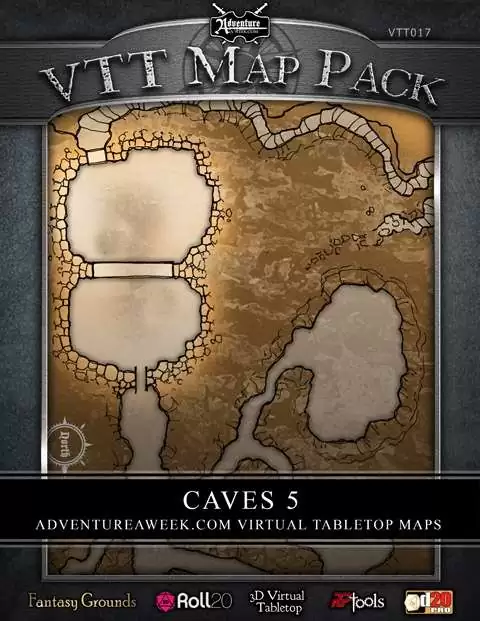 VTT MAP PACK: Caves 5 - AAW Games | VTT Map Packs | DriveThruRPG