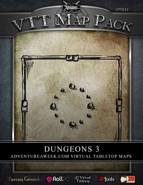 VTT MAP PACK: Dungeons 3 - AAW Games | VTT Map Packs | DriveThruRPG