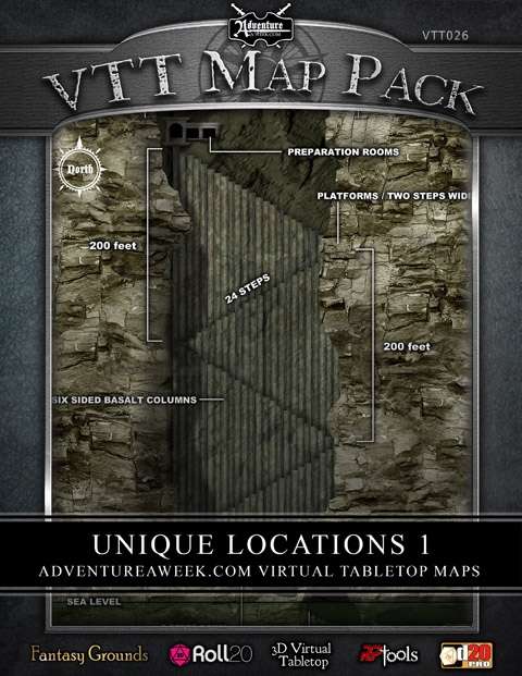 VTT MAP PACK: Unique Locations 1 - AAW Games | VTT Map Packs | DriveThruRPG