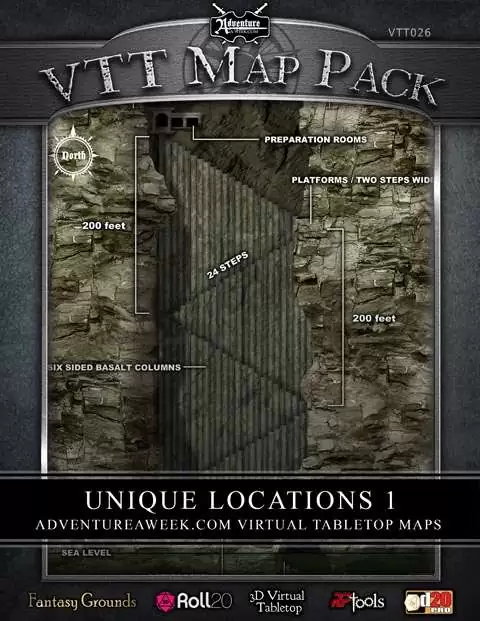 VTT MAP PACK: Unique Locations 1 - AAW Games | VTT Map Packs | DriveThruRPG