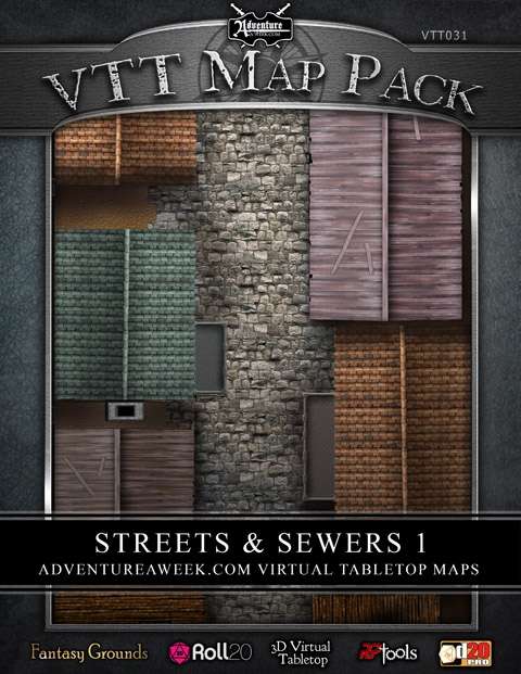 VTT MAP PACK: Streets & Sewers 1 - AAW Games | VTT Map Packs | DriveThruRPG