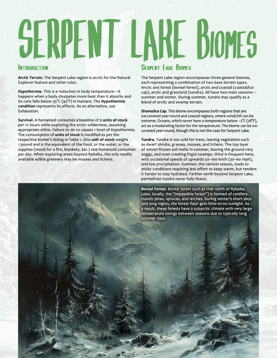 Serpent Lake Biomes - AAW Games | D&D 2024 | Adventure Arcs | DriveThruRPG