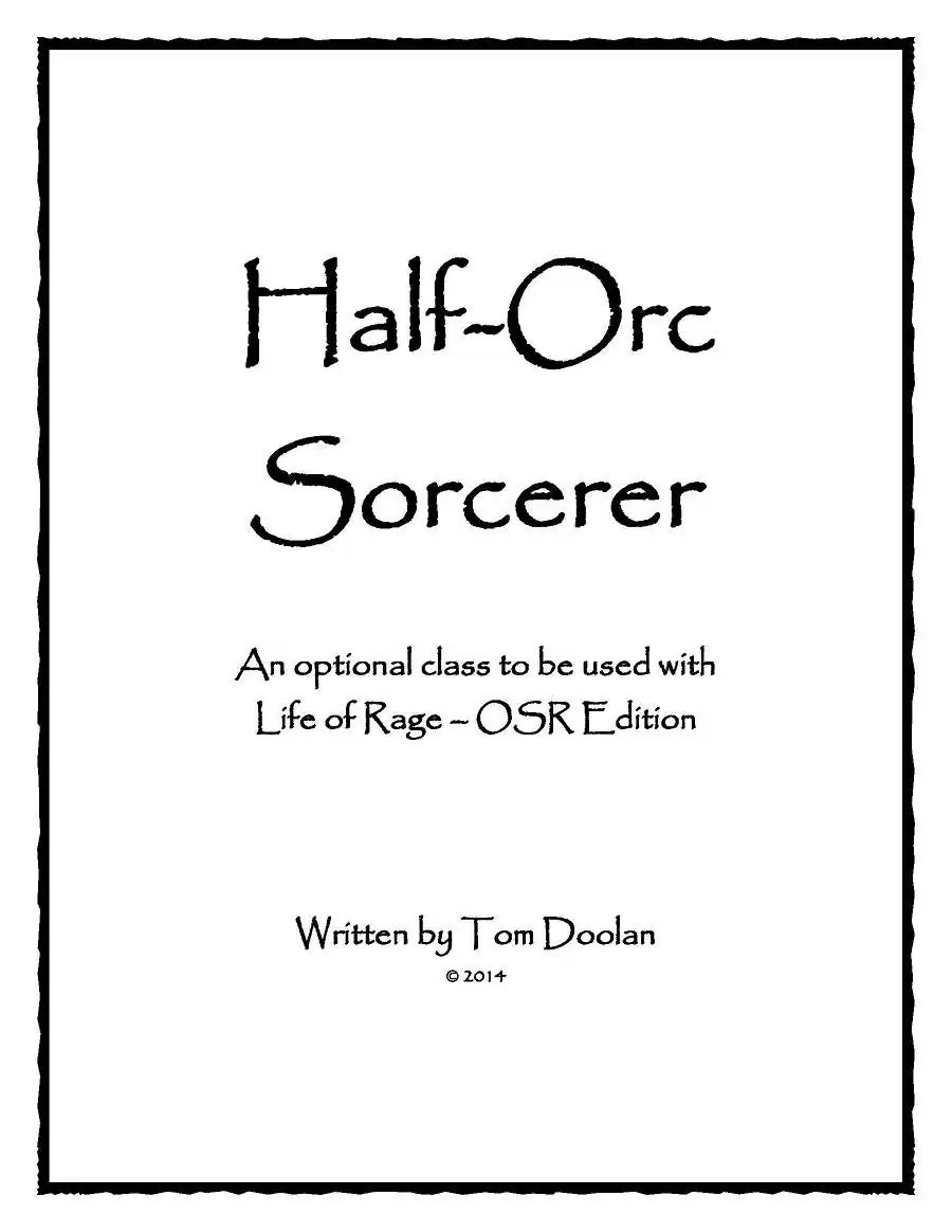 Half-Orc Sorcerer - Tom Doolan | DriveThruRPG