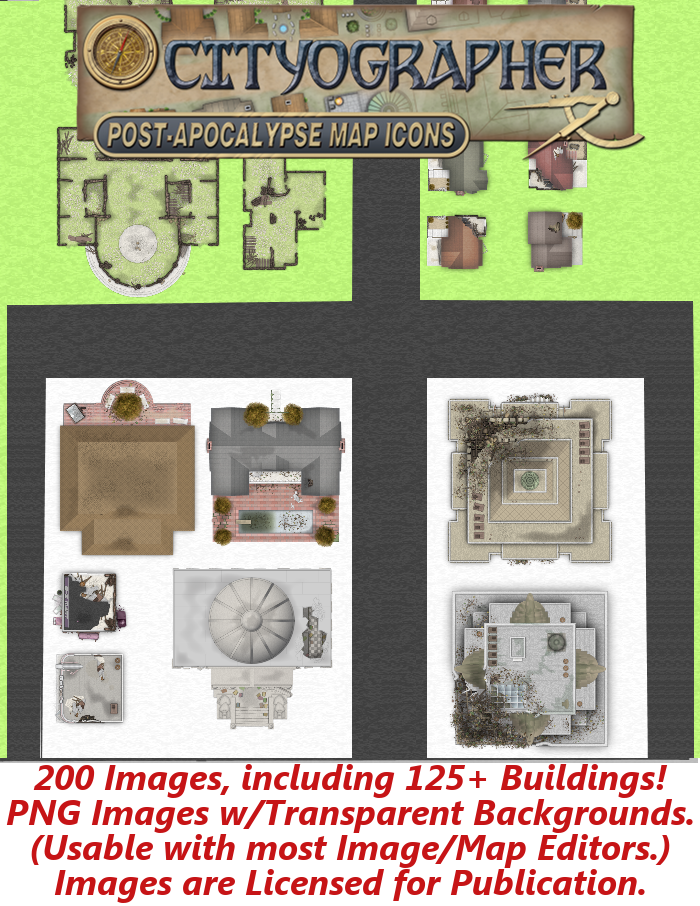 Cityographer Post Apocalyptic City Map Icons (Any Editor) - Inkwell ...