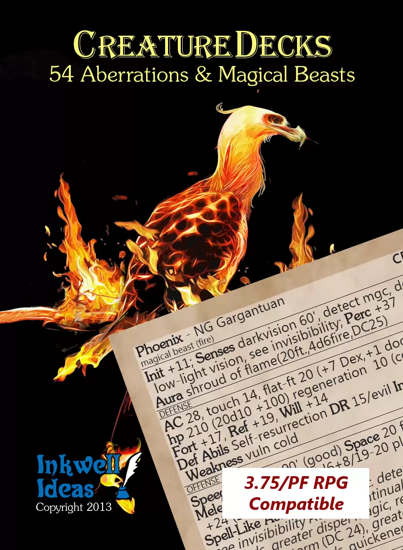 Creature Decks 3.75/PF RPG: Aberrations & Magical Beasts - Inkwell Ideas | Creature Decks 3.75 ...