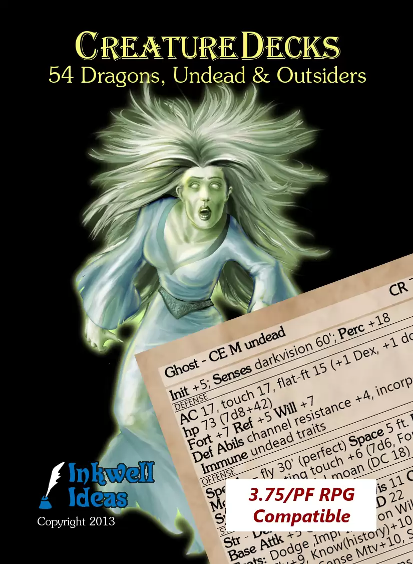 Creature Decks 3.75/PF RPG: Dragons, Undead & Outsiders - Inkwell Ideas | Creature Decks 3.75/PF ...