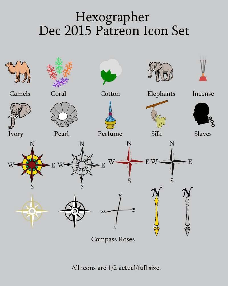 Hexographer December 2015 Monthly World Map Icons (Any Editor ...