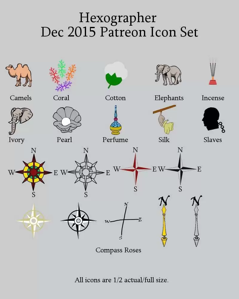 Hexographer December 2015 Monthly World Map Icons (Any Editor ...