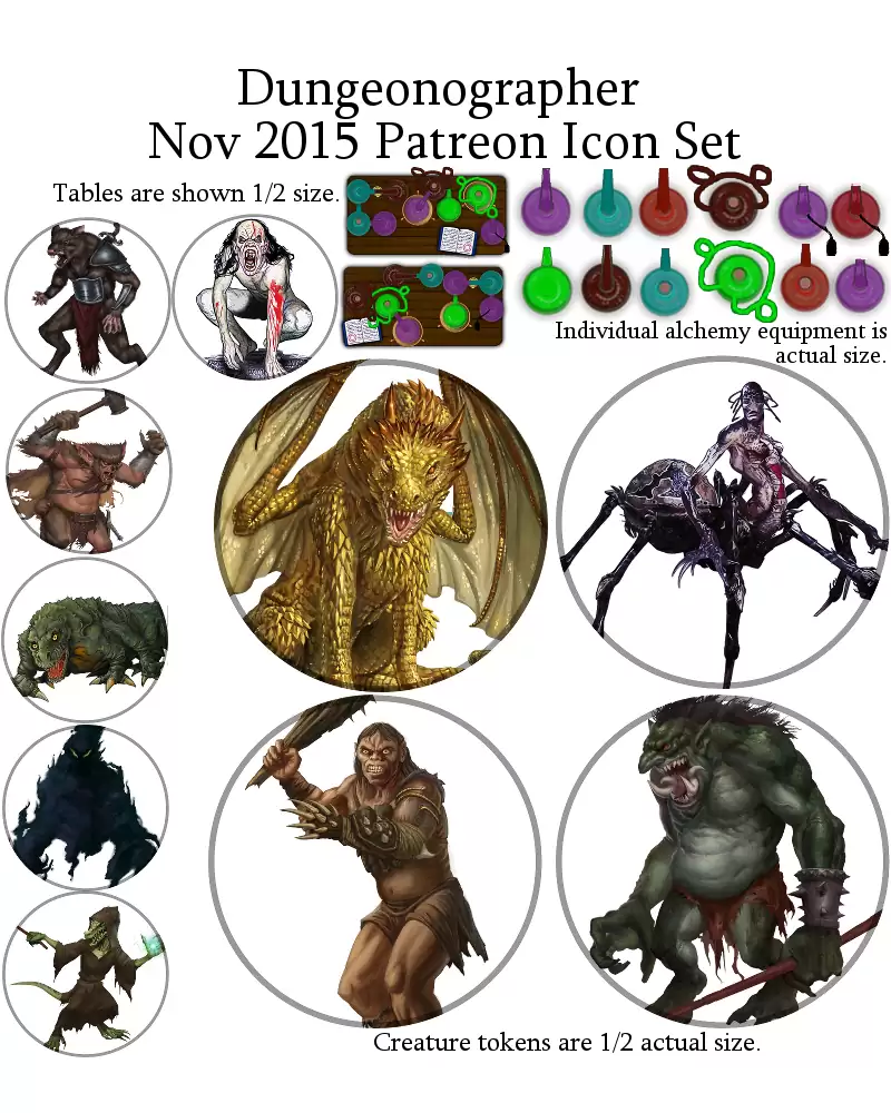 Dungeonographer November 2015 Monthly Map Icons (Any Editor) - Inkwell ...
