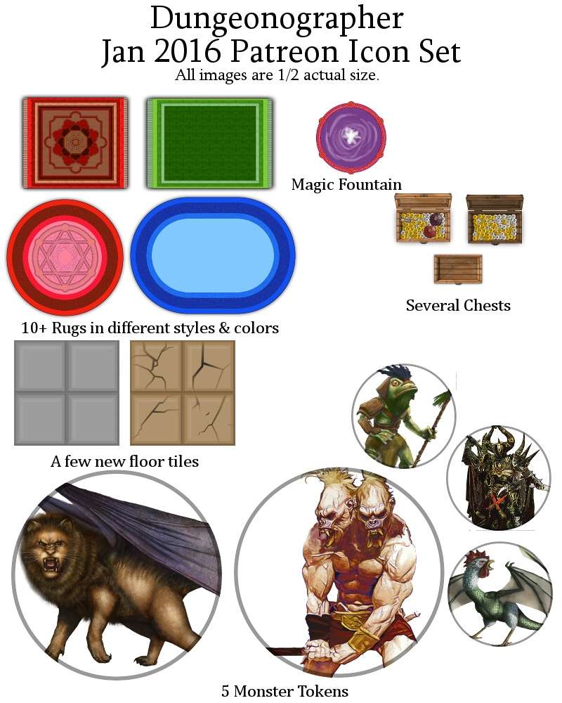 Dungeonographer January 2016 Monthly Map Icons (Any Editor) - Inkwell ...