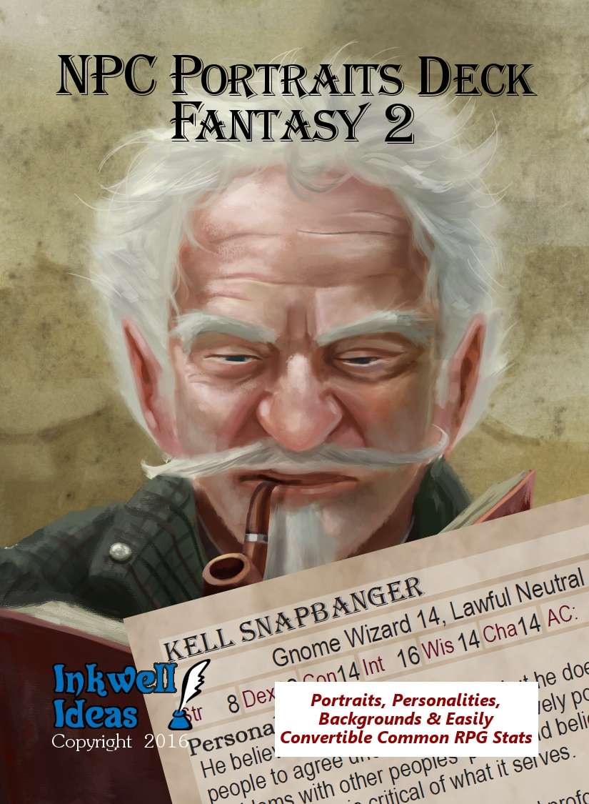 NPC Portraits Deck: Fantasy 2 - Inkwell Ideas | NPC Portraits Decks ...