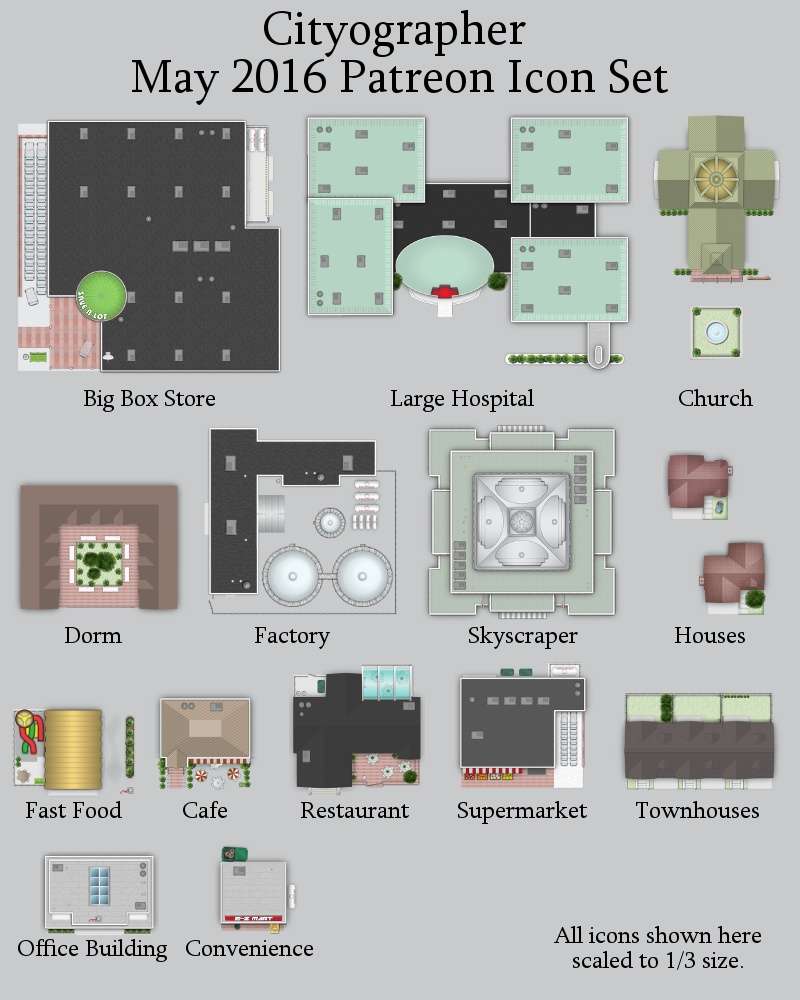 Cityographer May 2016 Monthly City Map Icons (Any Editor) - Inkwell ...