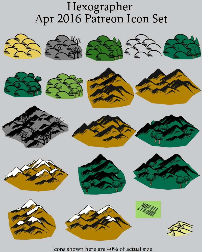 Hexographer April 2016 Monthly World Map Icons (Any Editor) - Inkwell ...