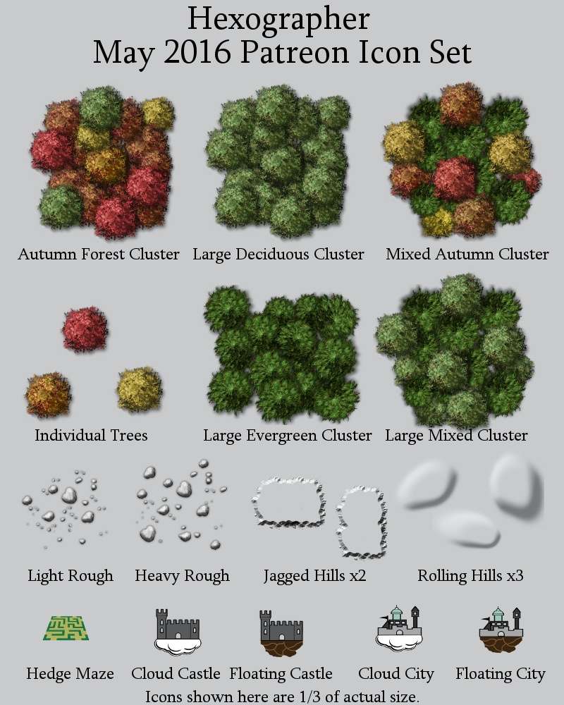 Hexographer May 2016 Monthly World Map Icons (Any Editor) - Inkwell ...