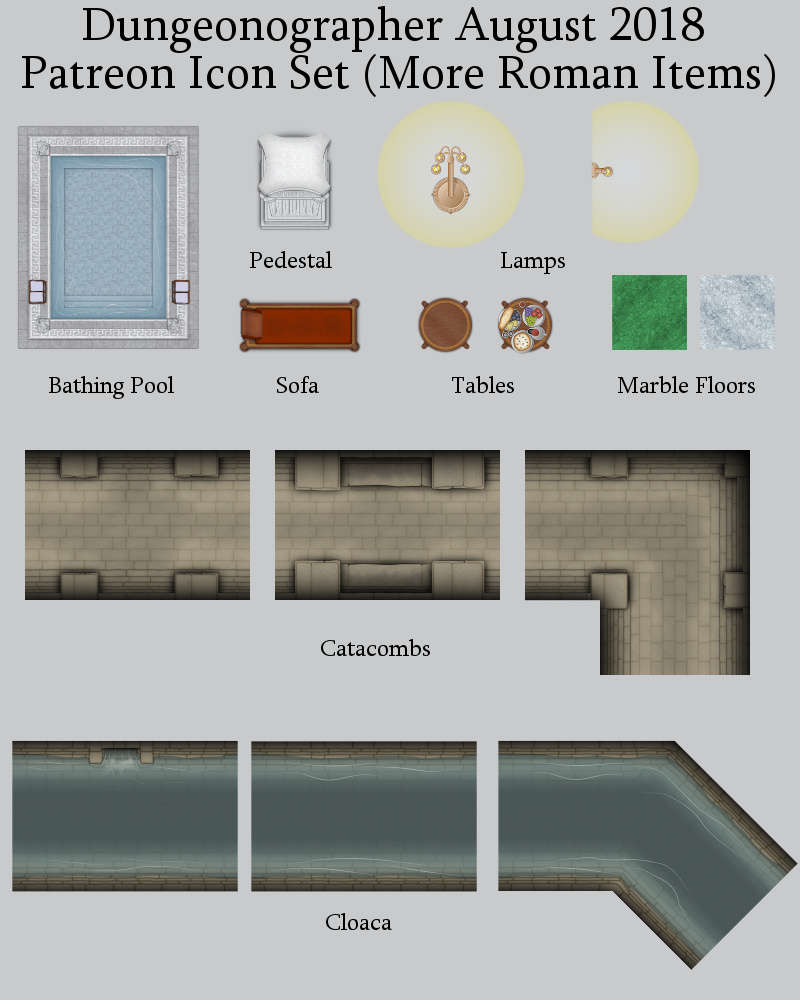 Dungeonographer Roman (More) Map Icons (Any Editor) - Inkwell Ideas ...