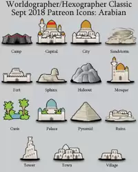 Hex/Worldographer Classic Style Castles World Map Icons - Inkwell Ideas ...