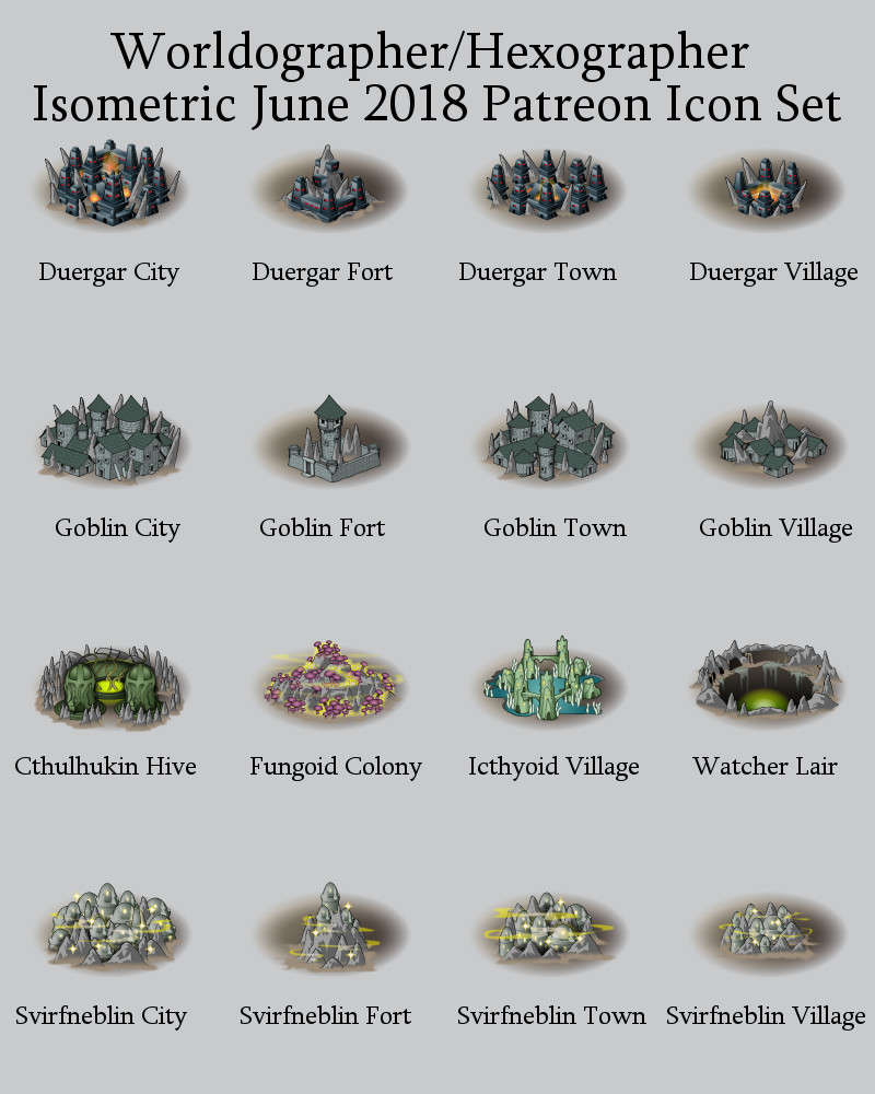 Worldographer Isometric Style Underdark (Other) World Map Icons ...