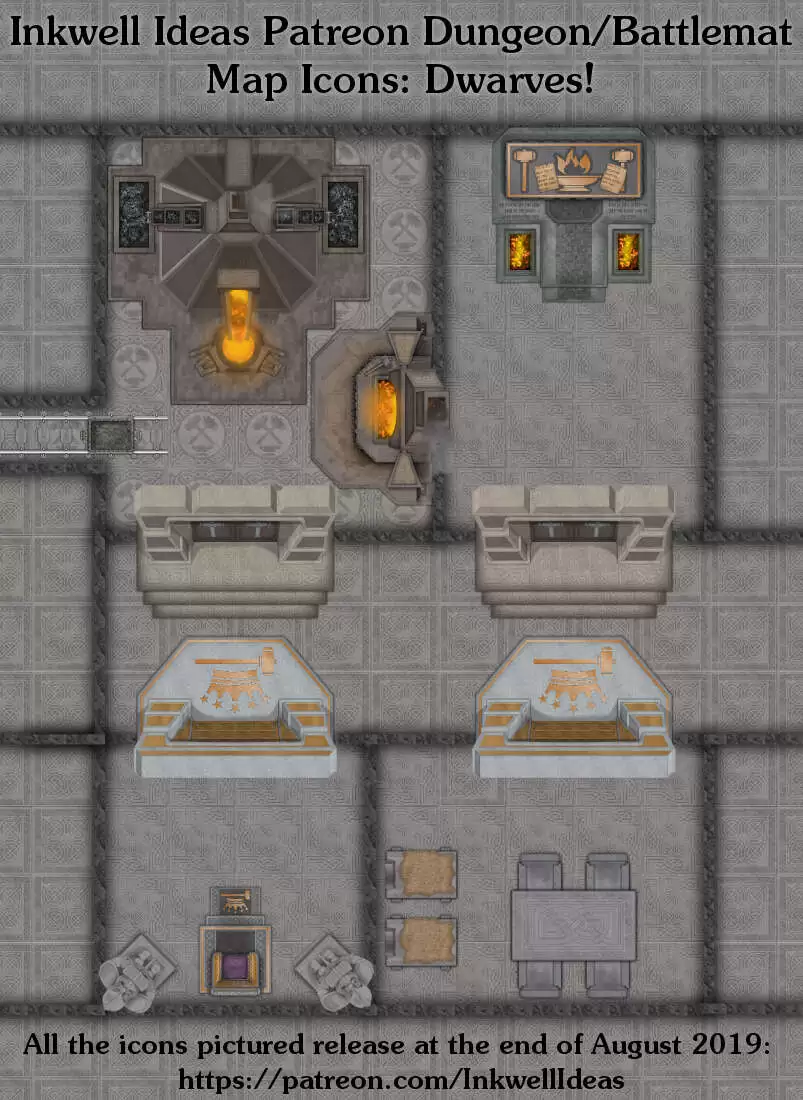 Dungeon/Battlemat Dwarven items Map Icons (Any Editor) - Inkwell Ideas ...