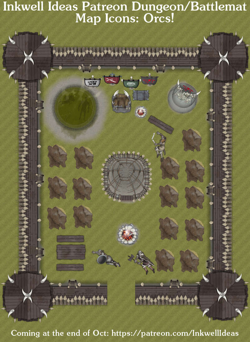 Dungeon/Battlemat Orc items Map Icons (Any Editor) - Inkwell Ideas ...