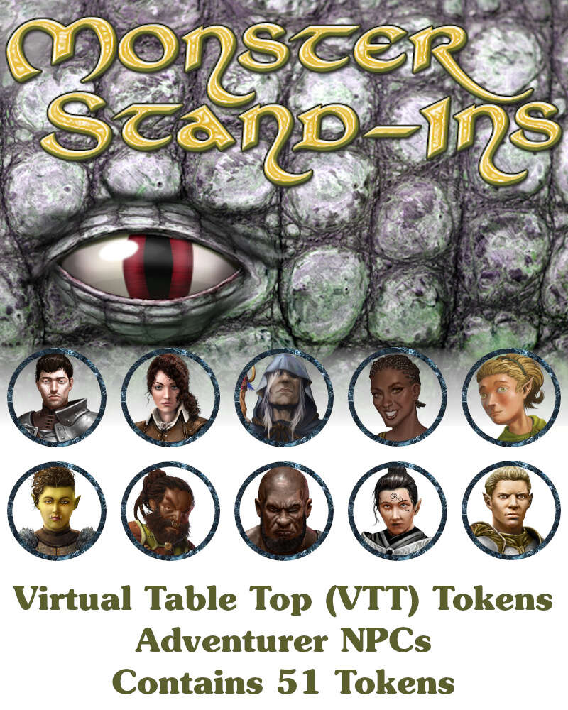 Monster Stand-Ins VTT Tokens: Adventurer NPCs - Inkwell Ideas | Monster ...