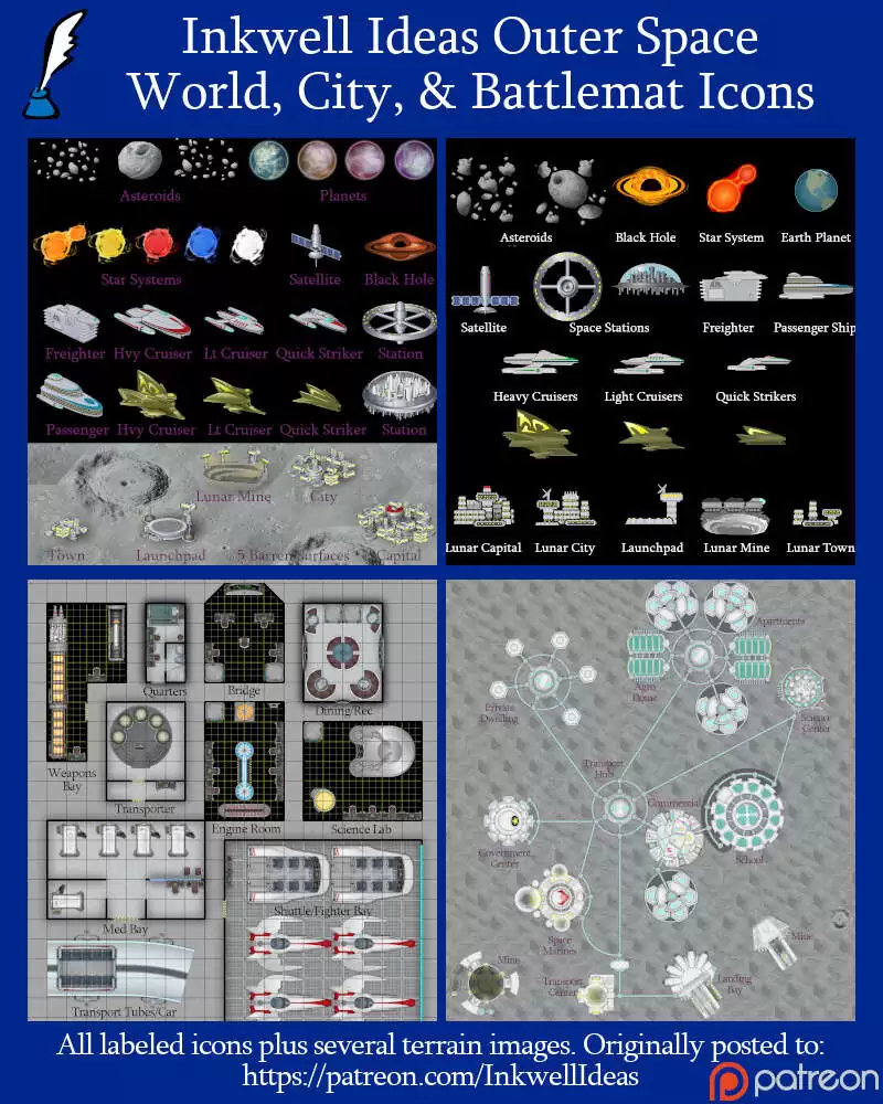 Worldographer Outer Space Expanded Battlemat, Settlement, and World ...