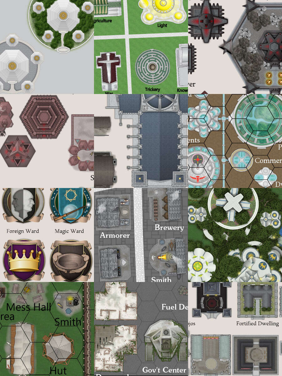 Worldographer 2019 City/Village Icons [BUNDLE] - Inkwell Ideas | Map ...