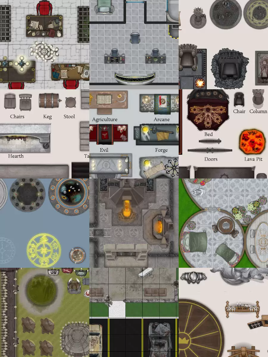 Worldographer 2019 Battlemat Icons [BUNDLE] - Inkwell Ideas | Map Icon ...