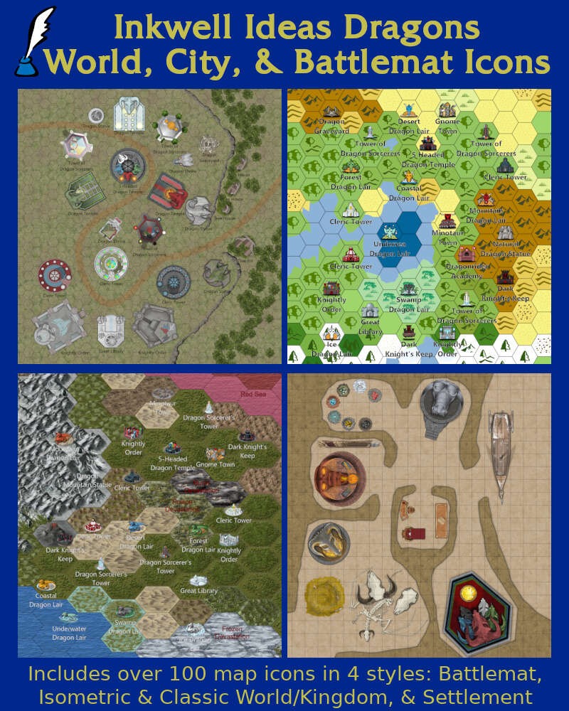 Worldographer Dragons Battlemat, Settlement, and World/Kingdom Map ...