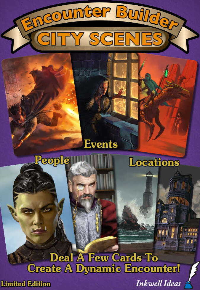 Encounter Builder: City Scenes - Inkwell Ideas | Sidequest Decks | DriveThruRPG