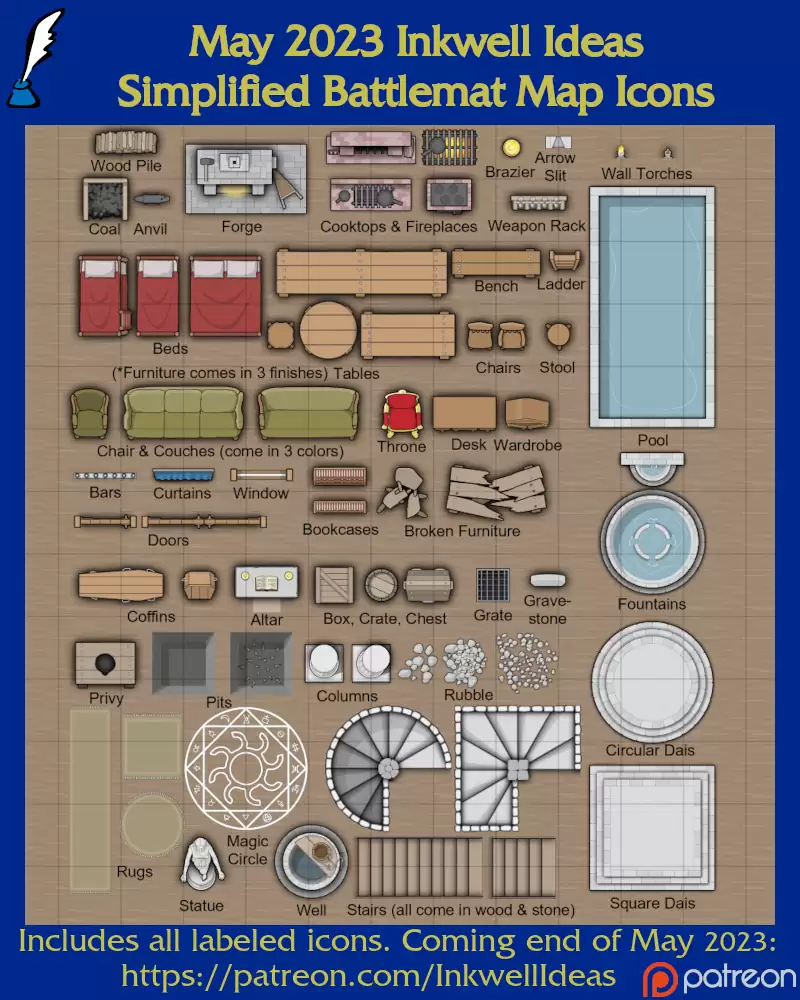 Worldographer Simple Battlemat Map Icons - Inkwell Ideas | Map Icon ...