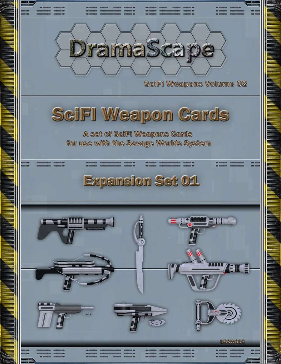 Savage Worlds SciFi Weapons Cards Expansion Set 01 - DramaScape | SciFi ...