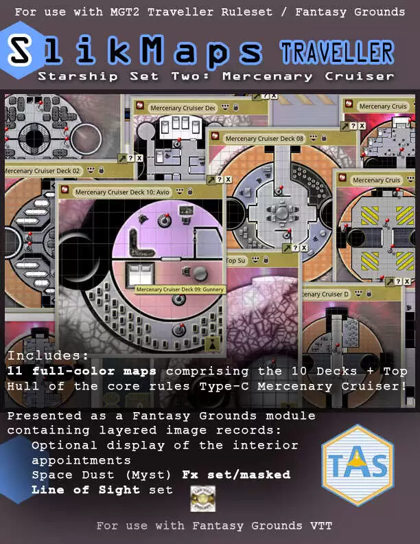 SlikMaps Traveller Mercenary Cruiser for Fantasy Grounds - Mongoose ...