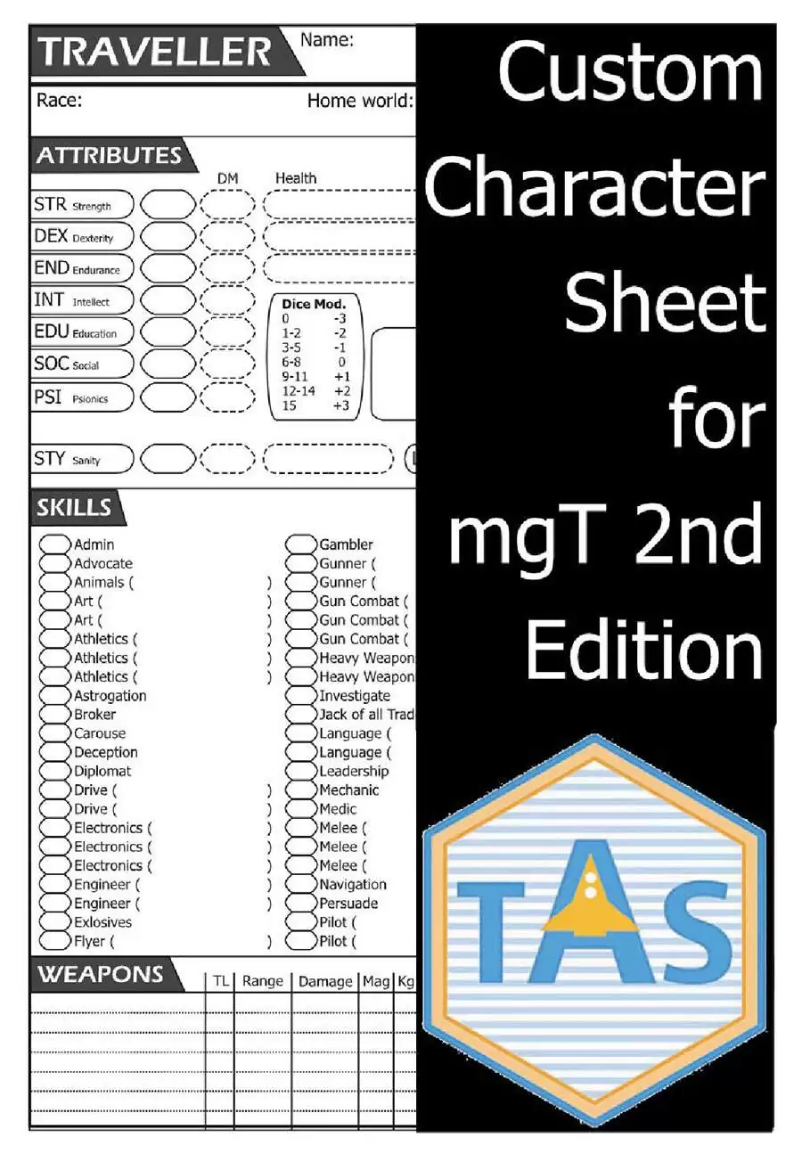 MG Traveller 2nd Edition Custom Character Sheet - Mongoose | Travellers ...