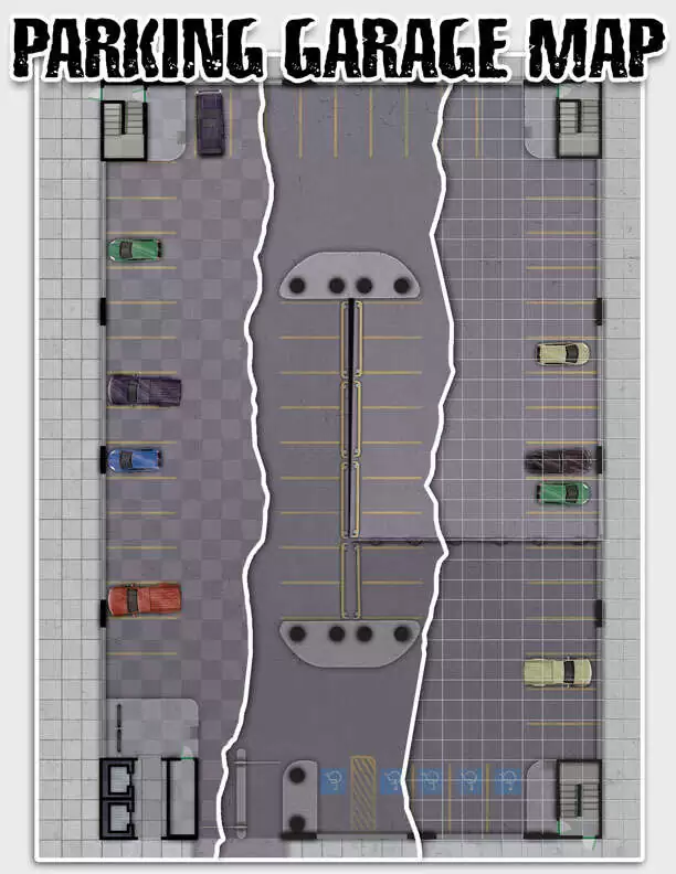 Modern Parking Garage Map - paNik productions | DriveThruRPG